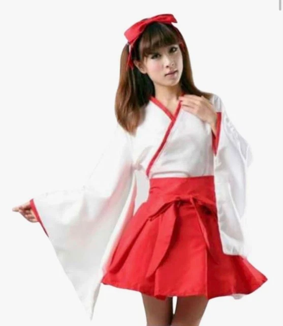 MIKO COSPLAY COSTUME Shrine Maiden Japanese Clothing Hakama Set Used ...