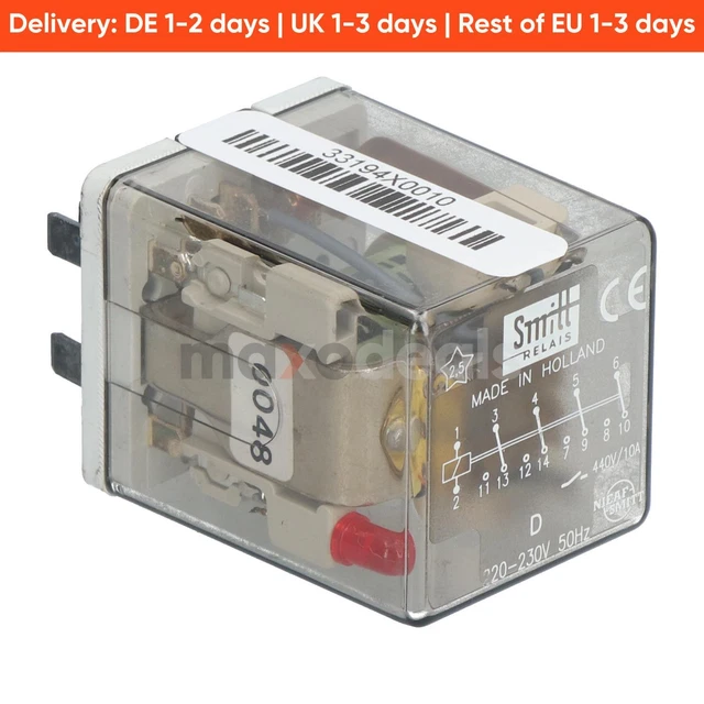 MORS SMITT D/220-230V50HZ Plug-in Industrial Power Relay 220-230V 50Hz ...