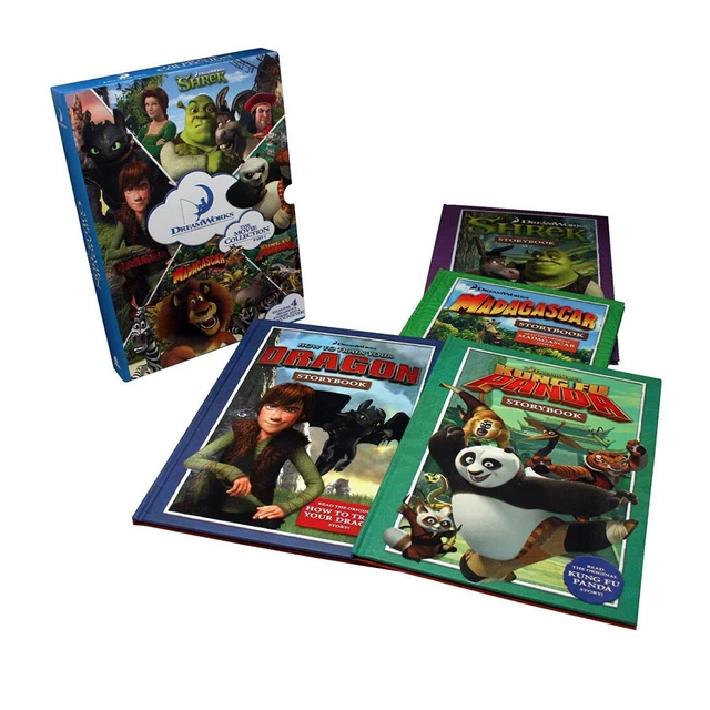 4PC DREAMWORKS MOVIE Kids Story Book Collection Part-1 w/ Slipcase ...