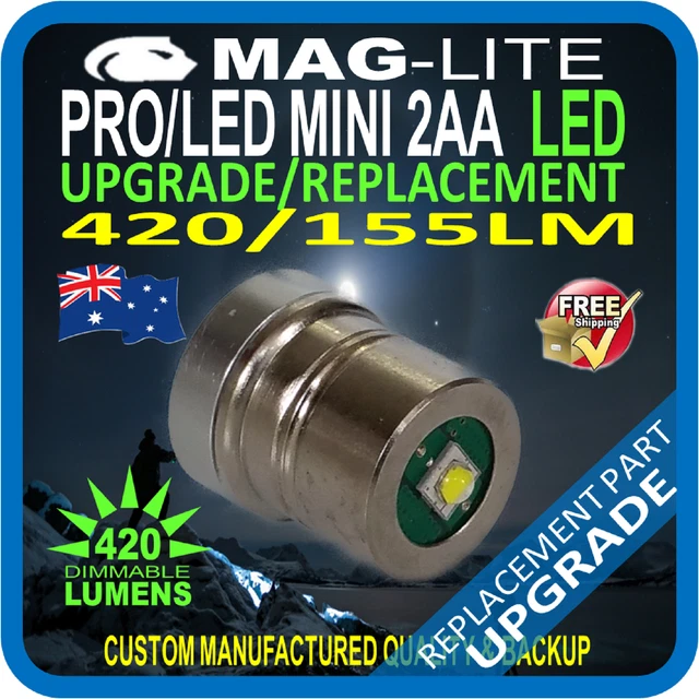 MAGLITE LED UPGRADE Mini 2Aa Replacement Module Bulb Globe 420Lm ...