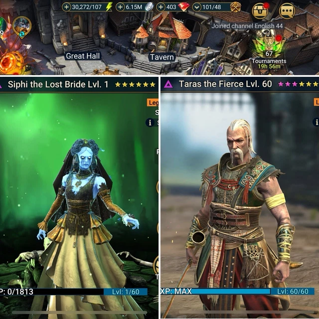 RAID SHADOW LEGENDS Perfect Starter / Taras the Fierce / Siphi the Lost ...