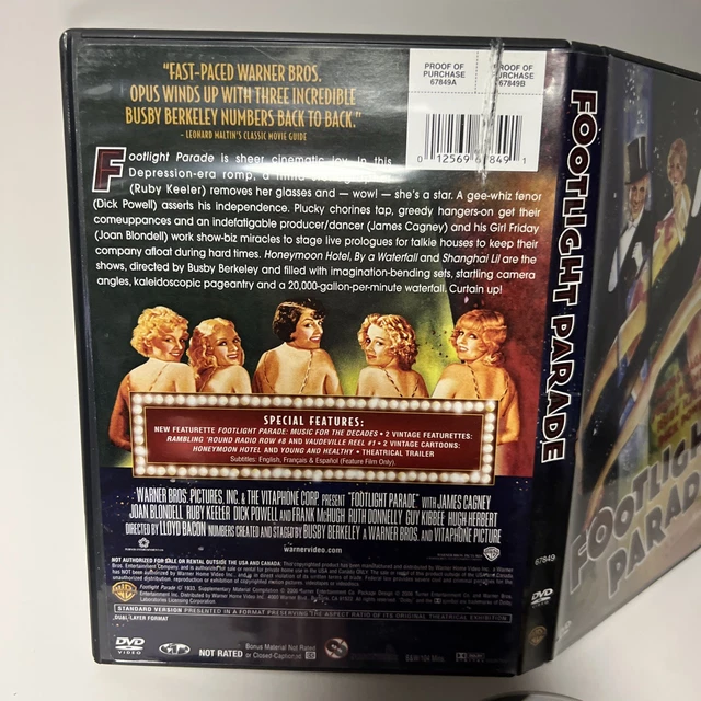 FOOTLIGHT PARADE DVD 1933 Musical James Cagney Ruby Keeler Warner Bros ...