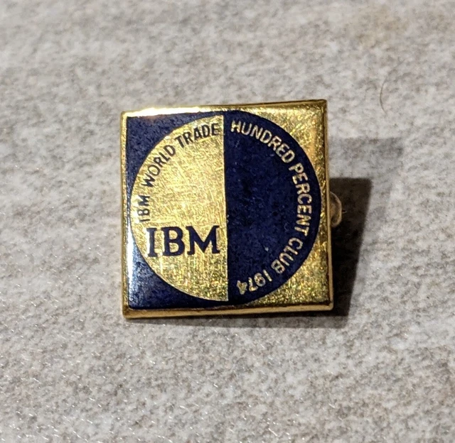 PIN'S VINTAGE IBM Hundred Percent Club 1974 Or 18k (Plated) EUR 49,00 ...
