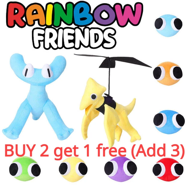 RAINBOW FRIENDS CHAPTER 2 Cyan Plush Toy Yellow Friend Soft Stuffed ...