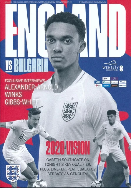 ENGLAND V BULGARIA (Euro 2020 Qualifier @ Wembley) 2019 official match ...
