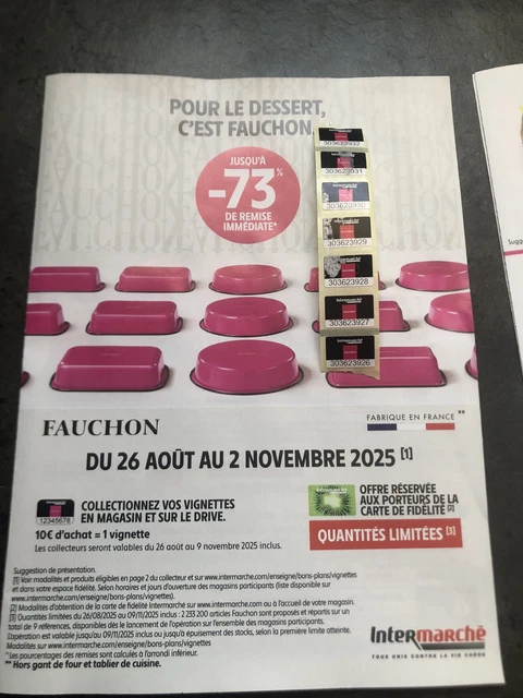 10 VIGNETTES Intermarché 2025 FAUCHON jusqu'au 2 Novembre 2025 EUR 5,00 ...