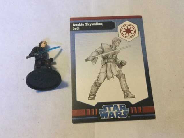 ANAKIN SKYWALKER JEDI Star Wars Miniatures With Stat Card Wotc Disney ...