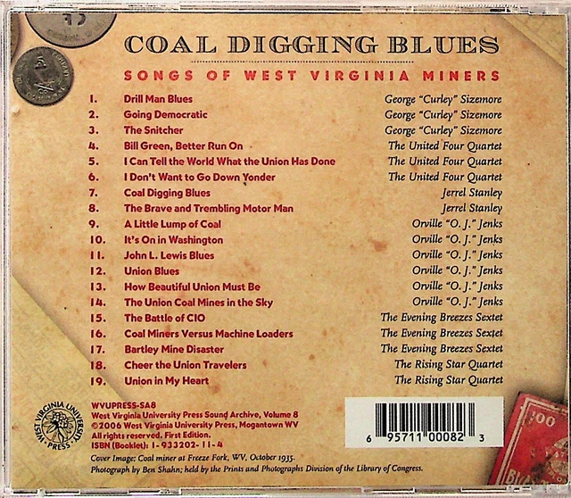 COAL DIGGING BLUES: Songs Of West Virginia Miners -CD (George Curley ...