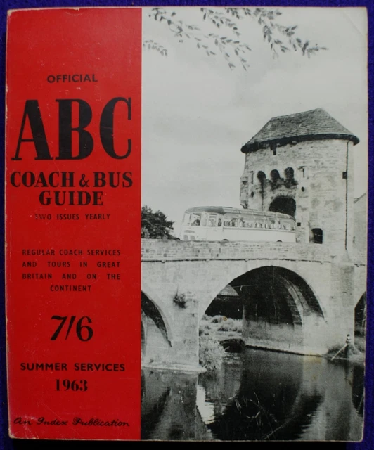 ABC BUS COACH GUIDE TIMETABLE MAP GREAT BRITAIN CONTINENT SUMMER 1963 ...