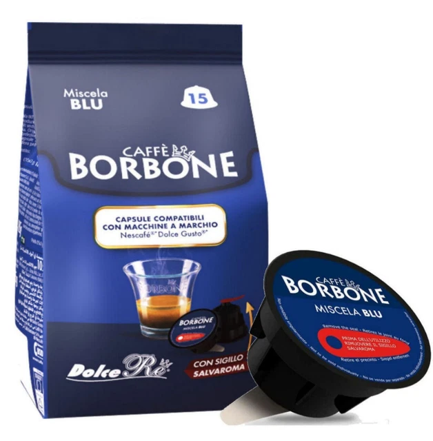 180 CAPSULES CAFFÈ Borbone Dolce Gusto Mélange Bleu Compatible Machines ...