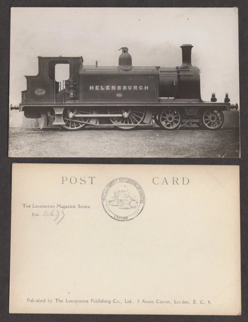 N.B.R. RAILROAD TRAIN Real Photo Postcard - Locomotive #496 HELENSBURGH ...