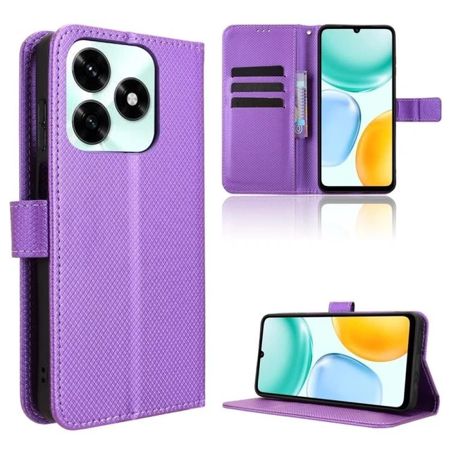 FOR HONOR X5C Plus 4G Diamond Texture Leather Phone Case Cover Shell £ ...