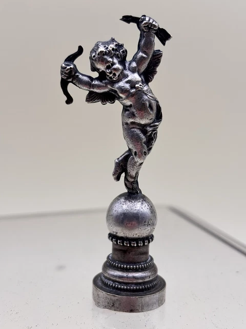 CACHET SCEAU STATUETTE en bronze argenté Ange Angelot Presse Papier ...