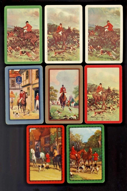 8 AUSTRALIAN SWAP Playing Cards All Scenes With Horses Riders Hounds ...