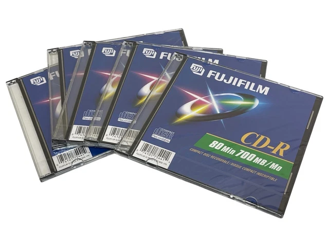 5 FUJI FUJIFILM Professional Grade CD Recordable Disc 700MB 80 Minutes ...