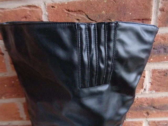 SXXY BLACK PU LEATHER CROTCH HIGH BOOTS * 5 uk * DOMINATRIX * FXTISH ...