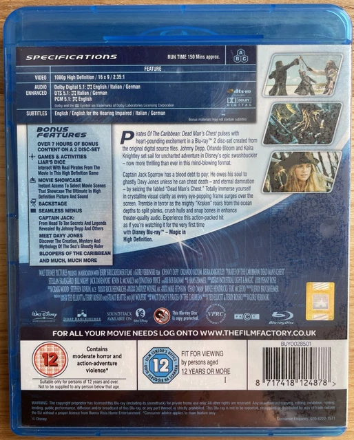 PIRATES OF THE Caribbean - Dead Man's Chest (Blu-ray, 2007) £3.29 ...