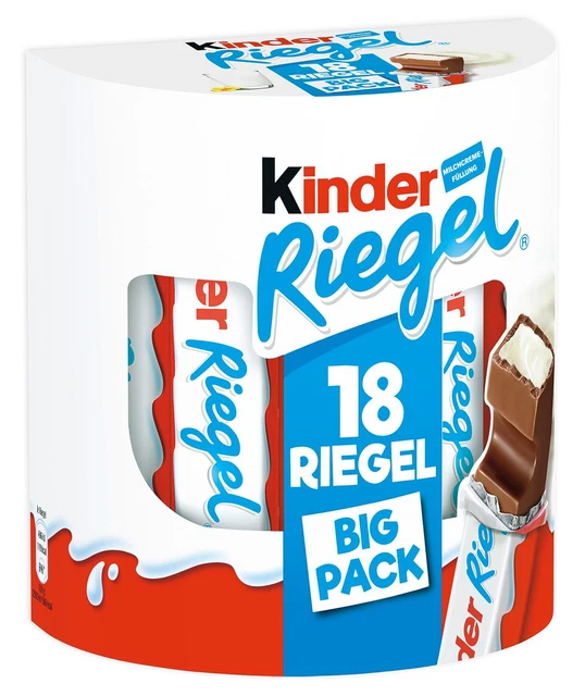 KINDER MAXI RIEGEL Big Pack con 18 Barrette al Cioccolato a Latte 378g ...