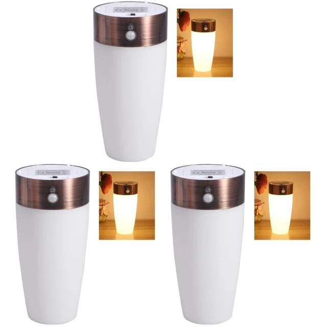 3 PCS LED Desk Lamp Motion Activated Night Light Cordless Table Indoor ...