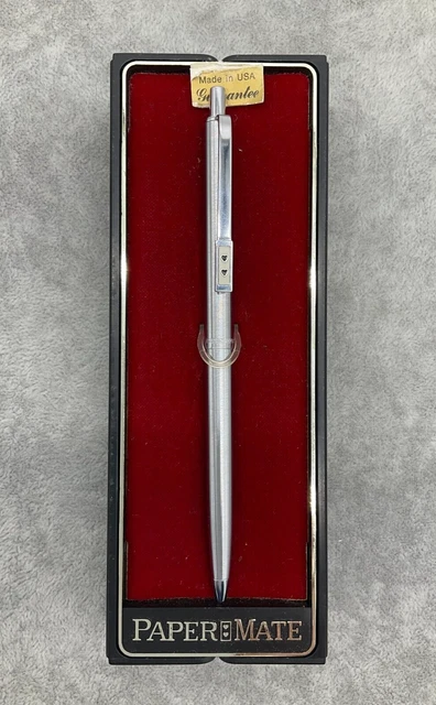 VINTAGE PAPER MATE refillable ballpoint pen Powerpoint USA with case G4 ...