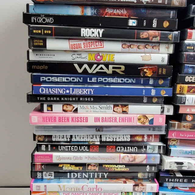 LOT OF 57 DVDS Assorted Genres Mixed Bulk Non Rental Good Condition $29 ...