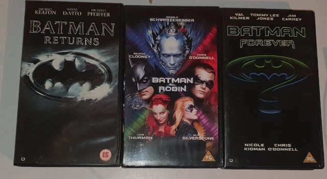 BATMAN RETURNS/BATMAN & Robin/Batman Forever VHS Video Tapes all NEW ...