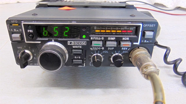 ICOM IC-25H 2 Meter 45watt Mobile VHF Transceiver with manual and mic ...