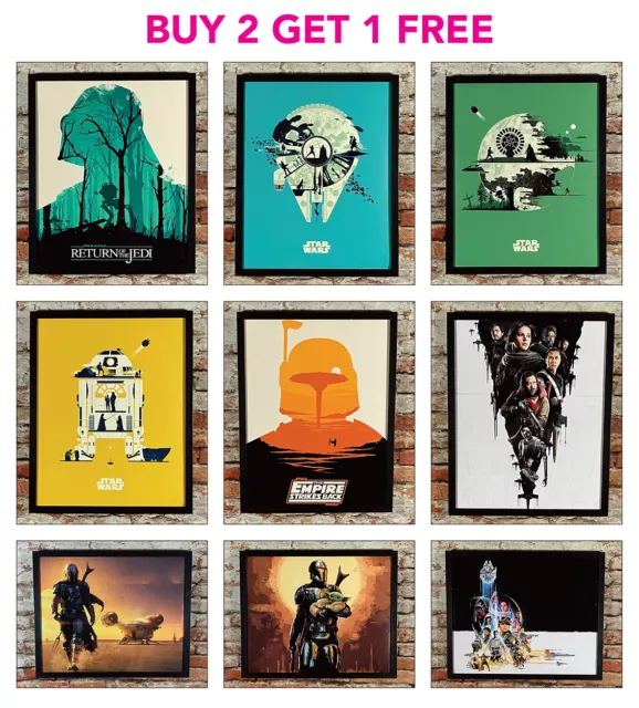 Star Wars Vintage Style Posters A2 A3 A4 Size Wall Art Picture Prints £