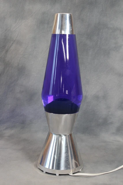 ORIGINAL MATHMOS ASTRO Large Lava Lamp Complete Working Chrome Blue Wax ...