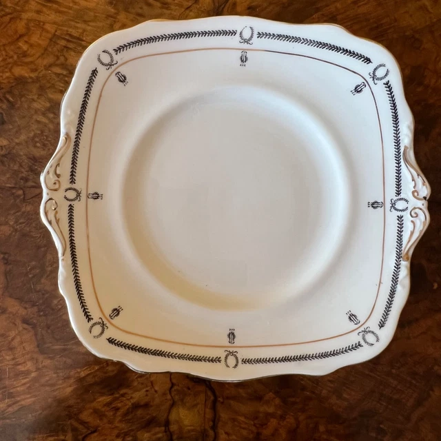 VINTAGE PARAGON BLACK & White Print Cake Plate $35.00 - PicClick AU
