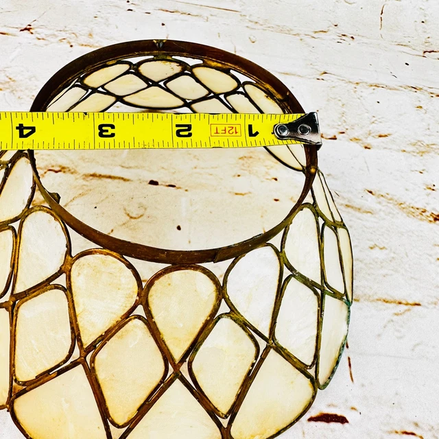 VINTAGE CAPIZ SHELL Scalloped Lamp shade crown 8"W at the base £37.79 ...