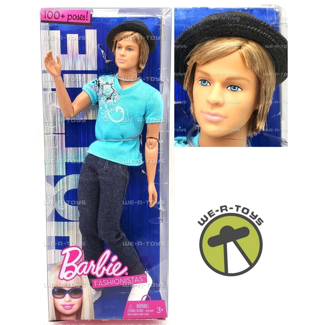 BARBIE FASHIONISTAS KEN Hottie/Cutie Doll 100+ Poses! 2009 Mattel # ...