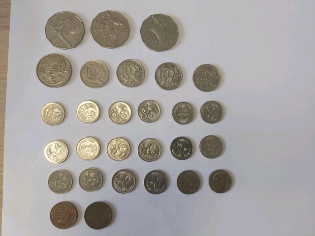 OLD AUSTRALIA COINS job lot Australian Coins 50c 20c 10c 5c 2c Coin £14 ...