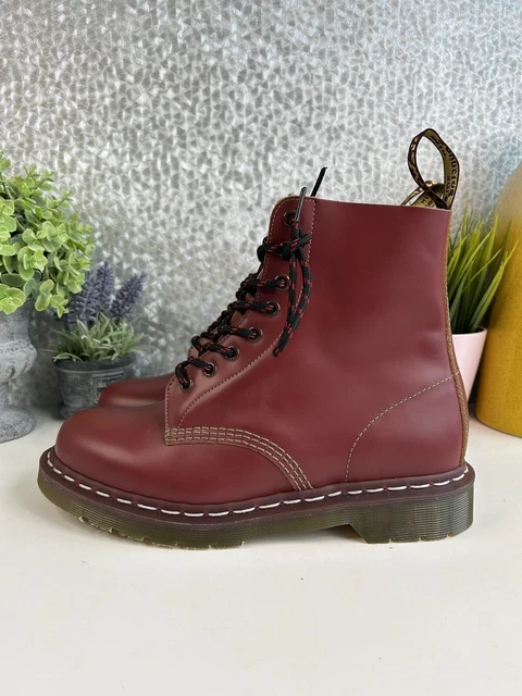 DR MARTENS 1460 Vintage Made In England Boots UK Size 7 - Cherry Red £119.00 - PicClick UK