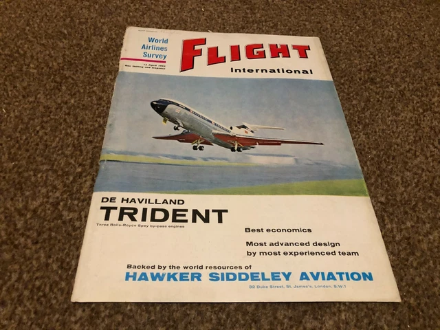 AC69 FLIGHT INTERNATIONAL Magazine Cover Page 11X8 De Havilland Trident ...