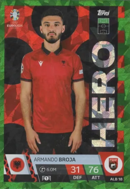 MATCH ATTAX EURO 2024 VERDE ALB 18 Hero Armando Broja EUR 1,00 ... MATCH ATTAX EURO 2024 VERDE ALB 18 Hero Armando Broja EUR 1,00 ...