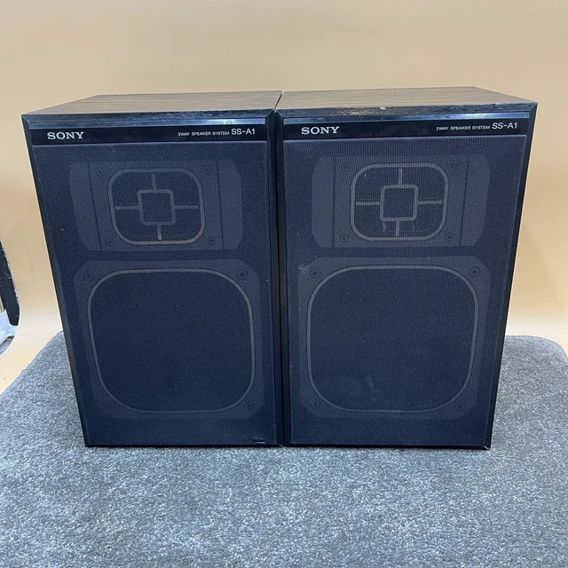 VINTAGE SONY SS-A1 Bookshelf 2-Way Speakers Wired Black 38W 6ohms ...