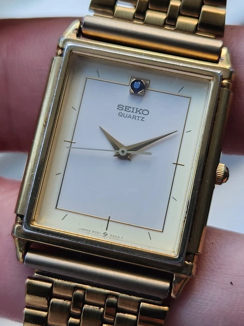 VINTAGE 1985, GOLD, SEIKO TANK QUARTZ, MENS WATCH, 9021-5300, JDM £59. ...