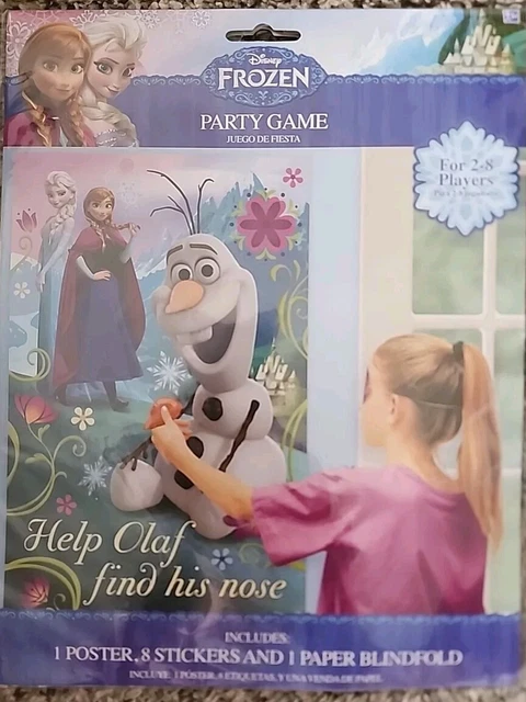 DISNEY’S FROZEN BIRTHDAY Party Game Pin The Nose On Olaf 1 Poster 8 ...