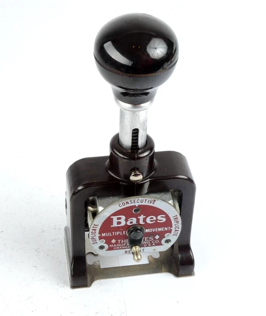 VINTAGE BATES INK Stamp Numbering System Machine 6 Wheel Style E Needs ...