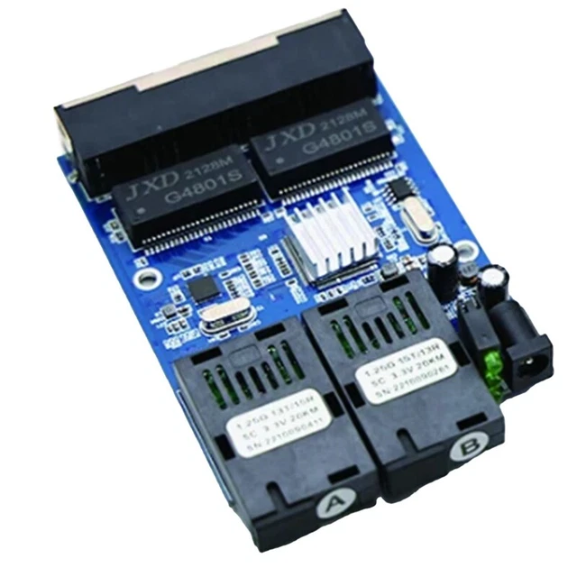 GIGABIT ETHERNET SWITCH 2 Fiber Optic Ports 4 RJ45 Port Media ...