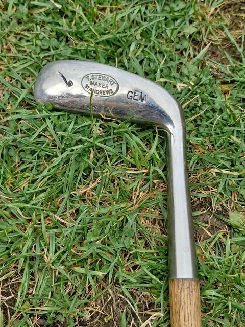 RARE ANTIQUE HICKORY Shaft Golf Club Gem Tom Stewart Scotland St ...