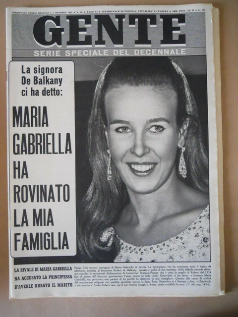 GENTE N 50 1961 Maria Gabriella di Savoia Shirley MacLaine [C87] EUR 10 ...
