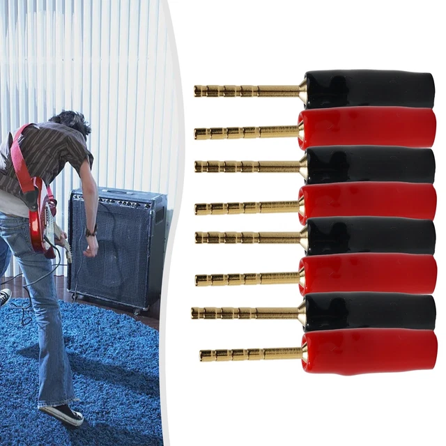 BANANA PLUG SPEAKER Plug 2mm 4N Oxygen Pure Copper 8PCS Needle Type ...