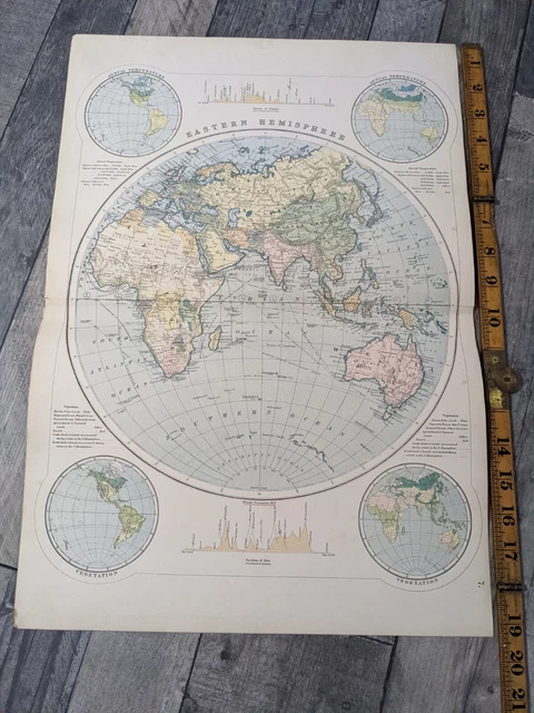 RARE MAP BACONS 1891 Map Eastern Hemisphere map number 7 £10.00 ...
