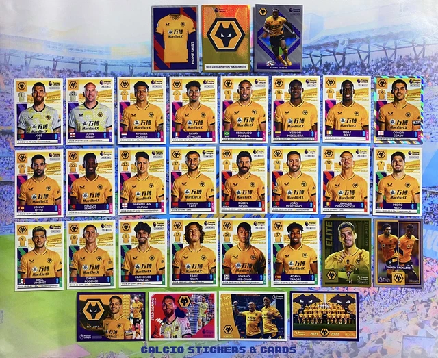 PREMIER LEAGUE PANINI 2021/22 2022 All Wolverhampton Wolves Team Set 31 ...