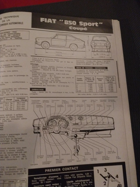 REVUE TECHNIQUE FIAT 850 Coupe Spider Super Special Sport Neckar Adria ...