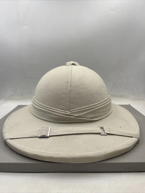 FRENCH TROPICAL PITH Helmet Khaki Colonial Explorer Adventurer Safari ...