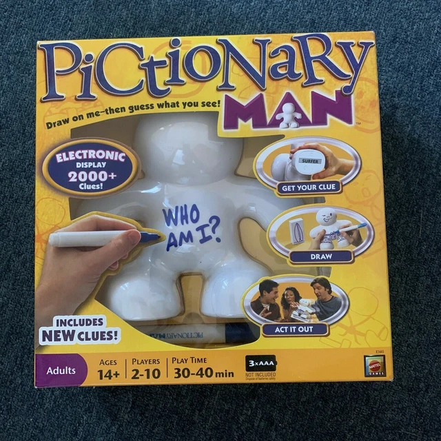 MATTEL ELECTRONIC PICTIONARY Man Family Game - Draw On Me & Guess What ...