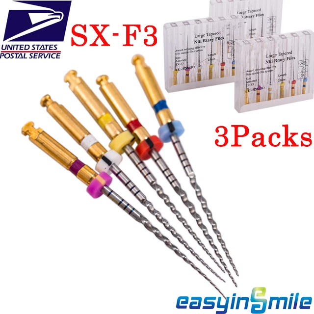 DENTAL ENDO X-TAPER Rotary Endodontico Niti Files SX-F3 3Packs 25MM ...